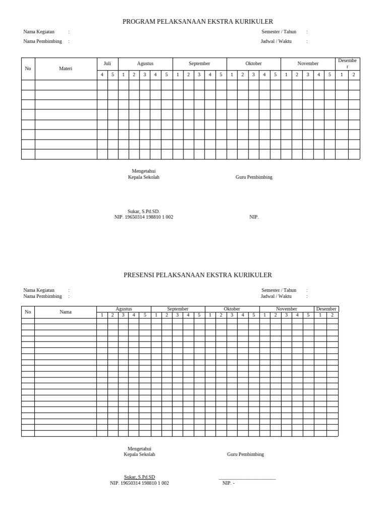 Kegiatan Ekstrakurikuler | PDF