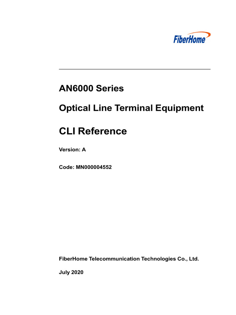 AN6000 Series Optical Line Terminal Equipment CLI Reference A | PDF ...