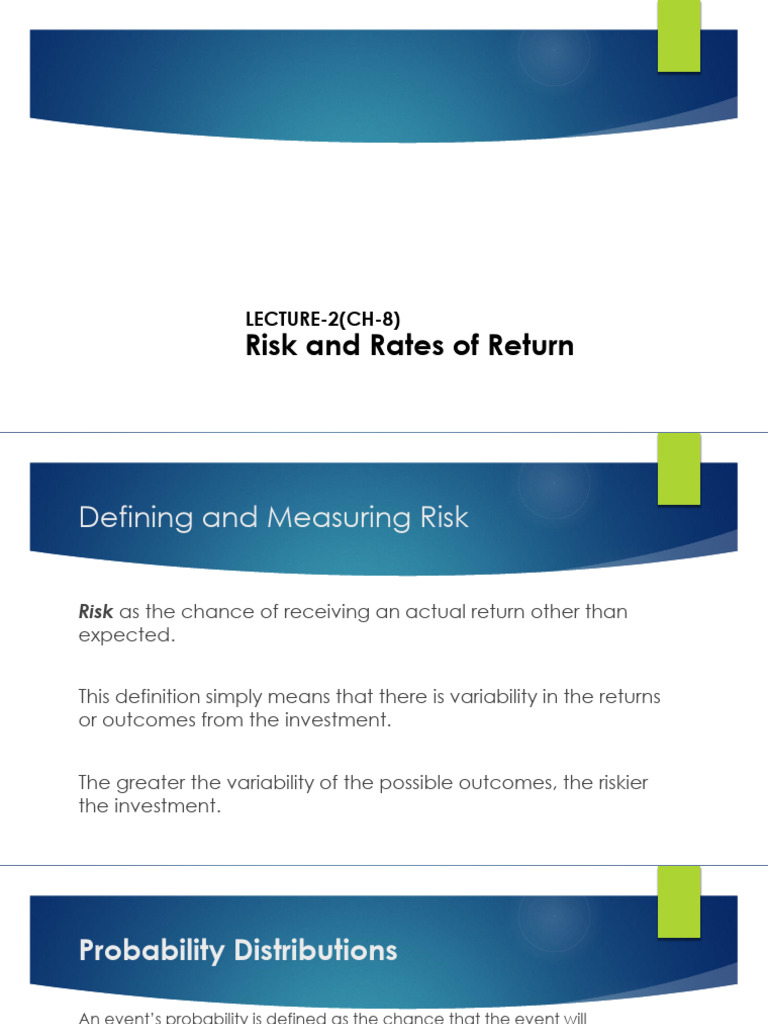 FNB 1207 Lecture 7 FM (CH-8) 14th Batch | PDF | Capital Asset Pricing ...
