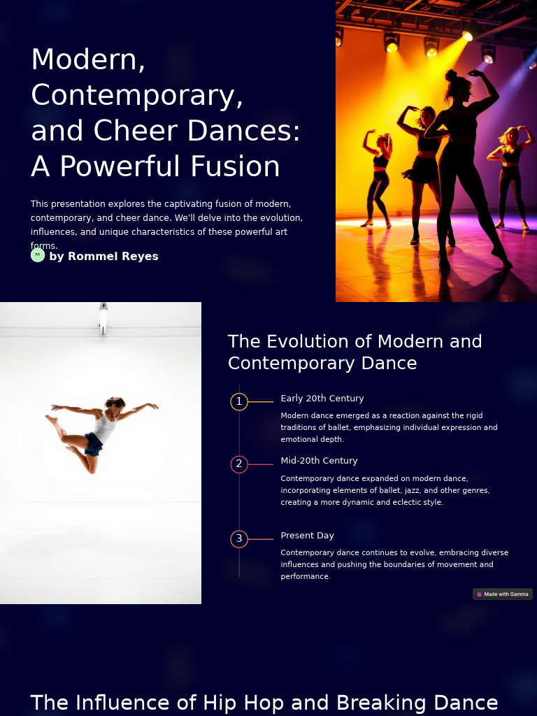 Fusion of Modern, Contemporary, and Cheer Dance | PDF | Dances ...