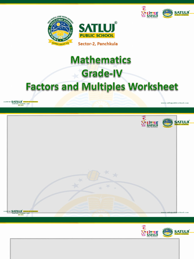 Factors and Multiples Revision Worksheet | PDF