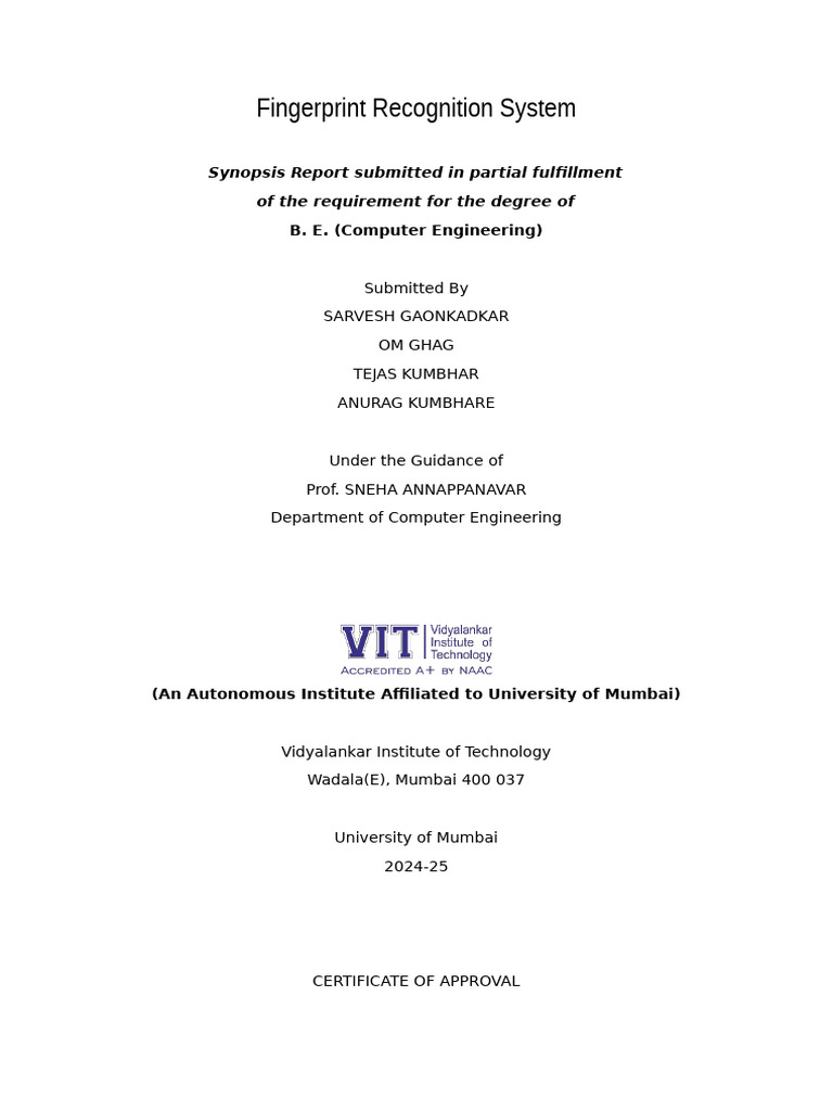 Fingerprint Recognition System (1) | PDF | Artificial Neural Network | Biometrics