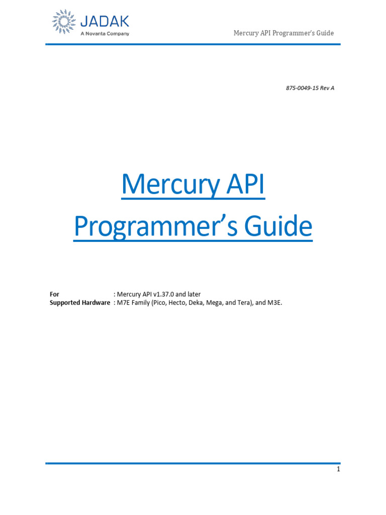 MercuryAPI ProgrammerGuide 1 37 0 | PDF | Method (Computer Programming ...