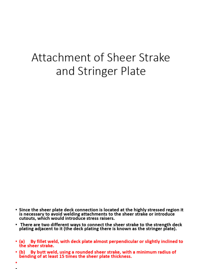 Attachment of Stringer Plate and Sheer Strake | PDF