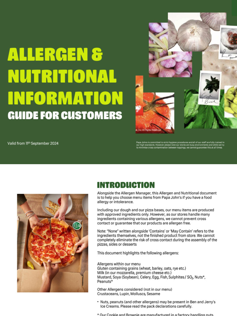 Nutritional Information | PDF | Pizza | Desserts