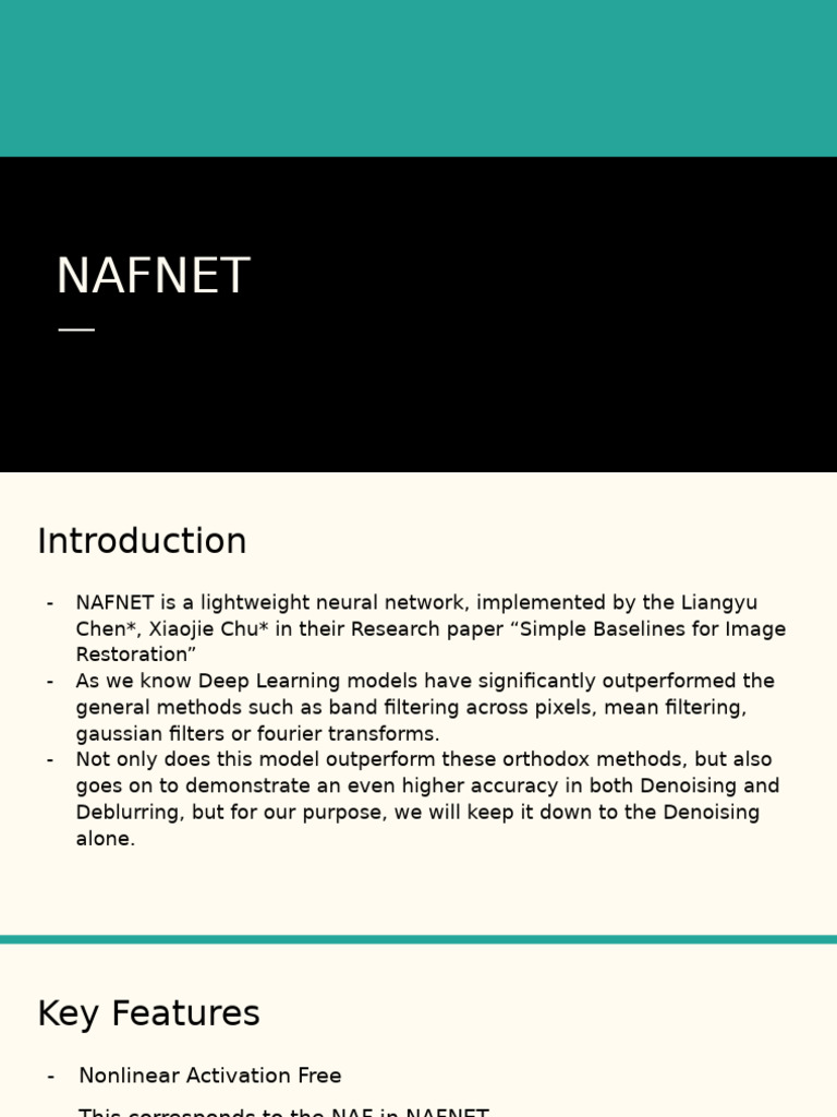 NAFNET Megvii Research Paper | PDF | Smartphone | Deep Learning