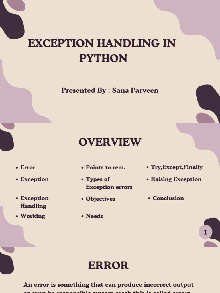 Python Exception Handling Guide | PDF | Computer Programming | Computer ...