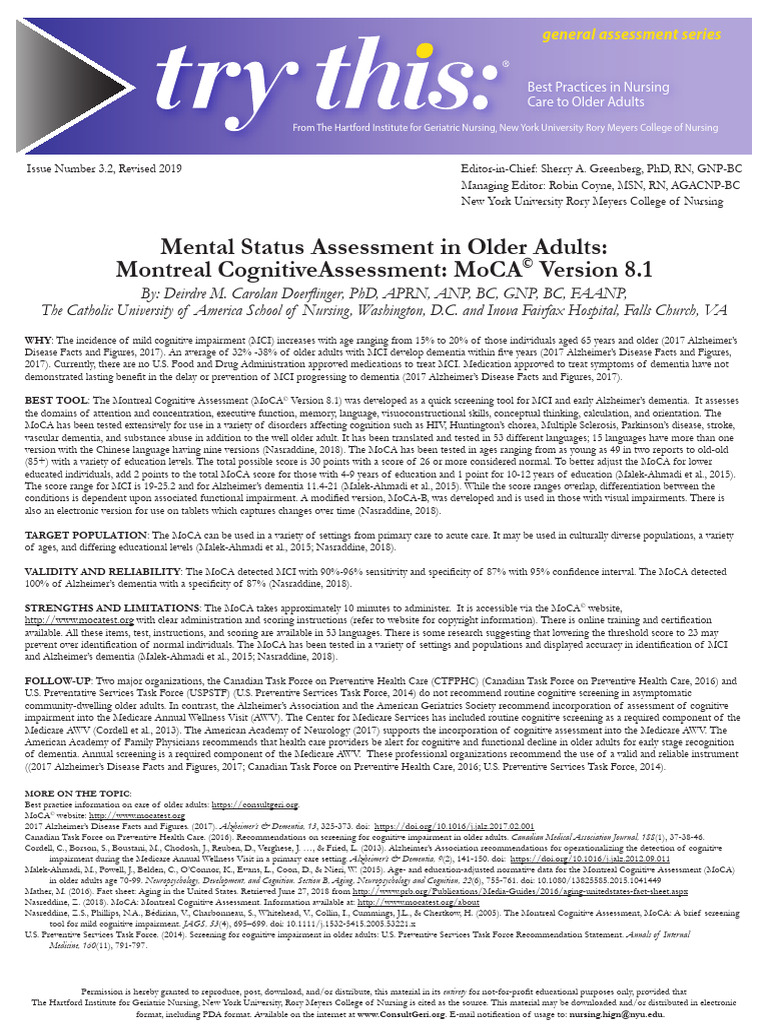 MOCA Assessment Tool | PDF | Dementia | Alzheimer's Disease