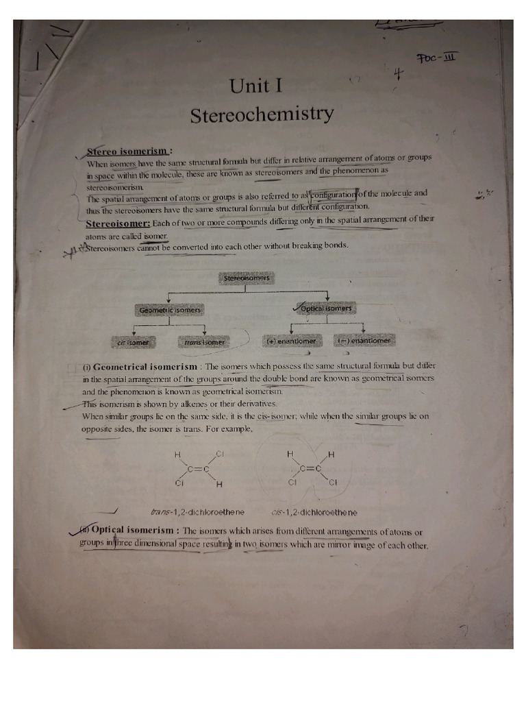 POC III - UNIT 1 - Optical Isomerism | PDF