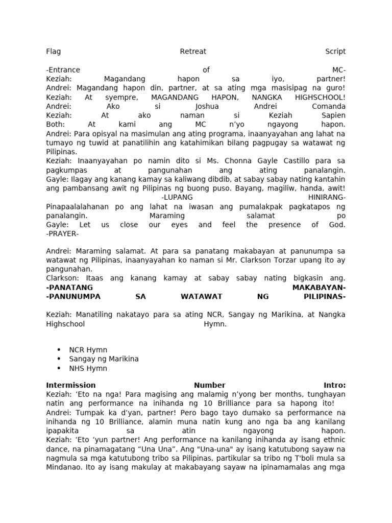 Flag Retreat Script | PDF