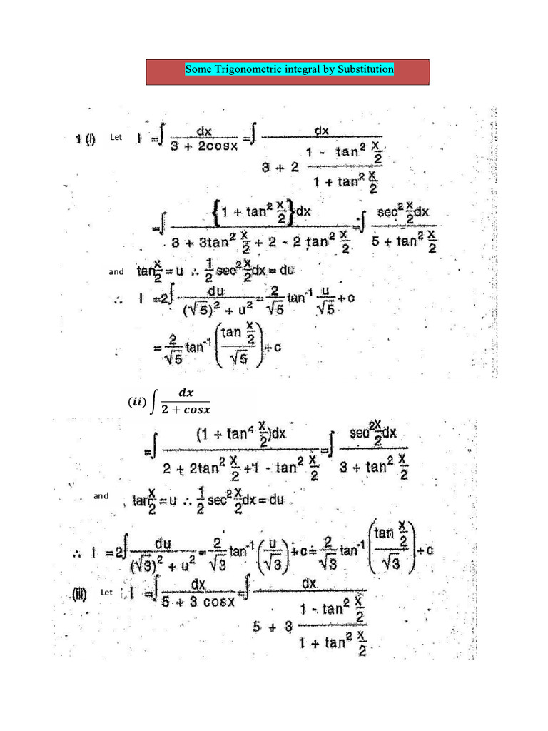 (Lec-2) Some Trigonometric Integration Topic3 | PDF