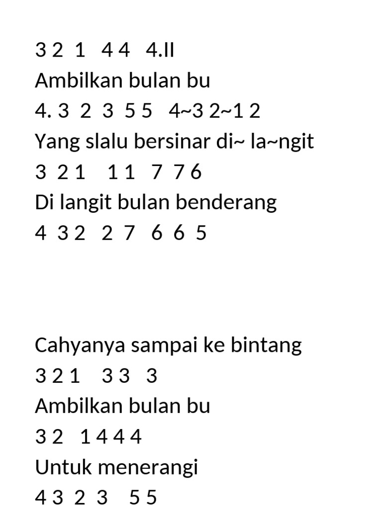 Lagu Ambilkan Bulan Bu | PDF