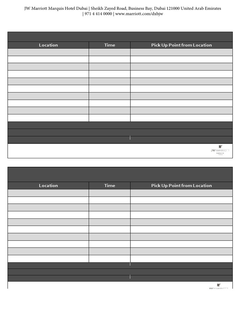 DXBJW Shuttle Bus Timetable 2020 | PDF | United Arab Emirates | Service ...