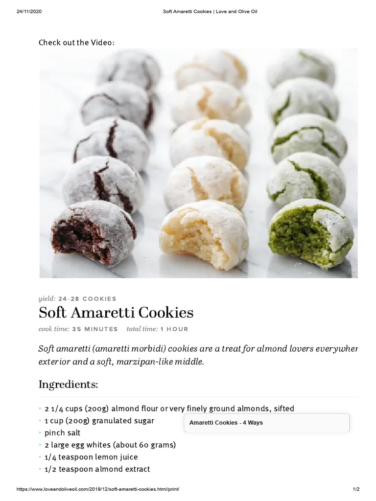 Soft Pistachio Amaretti Recipe | PDF | Foods
