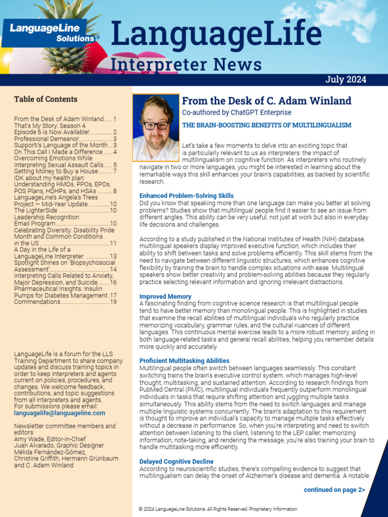 2024 LanguageLife Newsletter July - AP FINAL | PDF | Health Maintenance ...