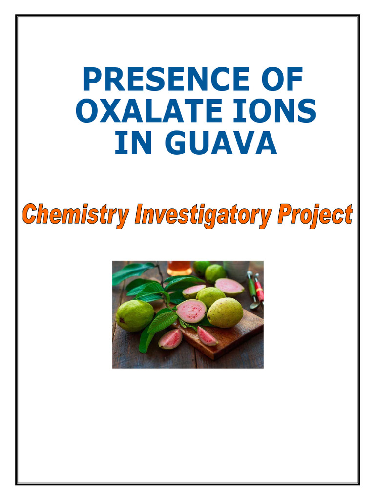 Oxalate Ion Content in Guava Study | PDF | Titration | Chemistry
