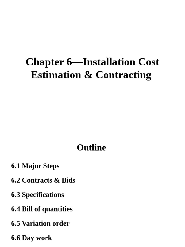 Chapter 6 - Installation Cost Estimation & | PDF | Electrical Wiring | Architect