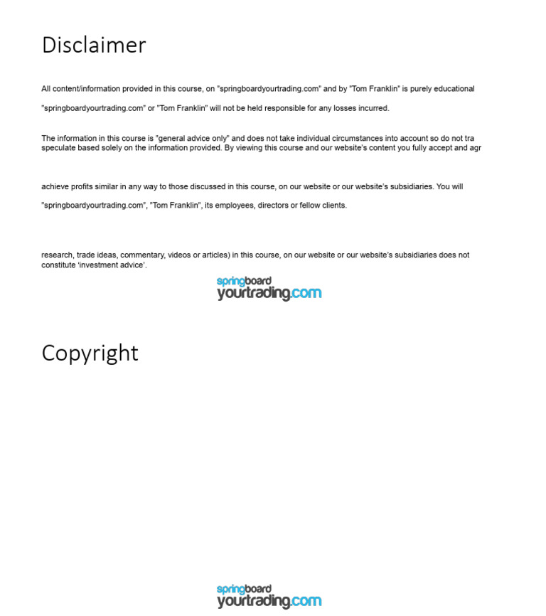 001 Course Disclaimer Copyright | PDF