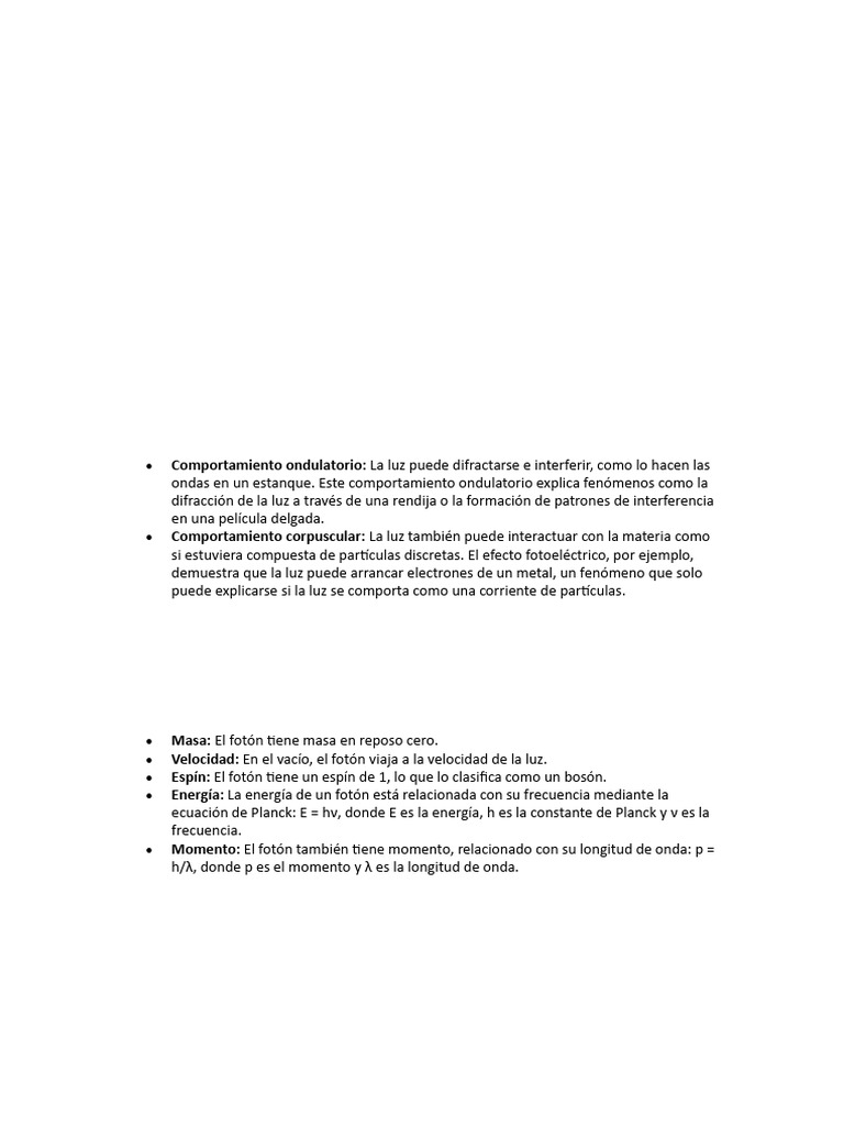 El Fotón: Luz y Mecánica Cuántica | PDF | Fotón | Ligero