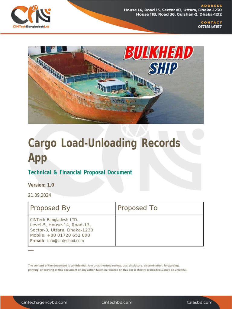 Proposal for Cargo Load-Unloading Records App Development -CINTech - V1.0 | PDF | Mobile App ...