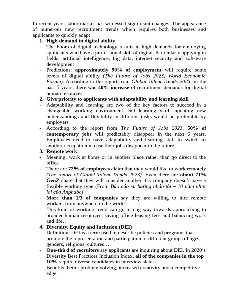 Recruitment trends | PDF | Recruitment | Employment