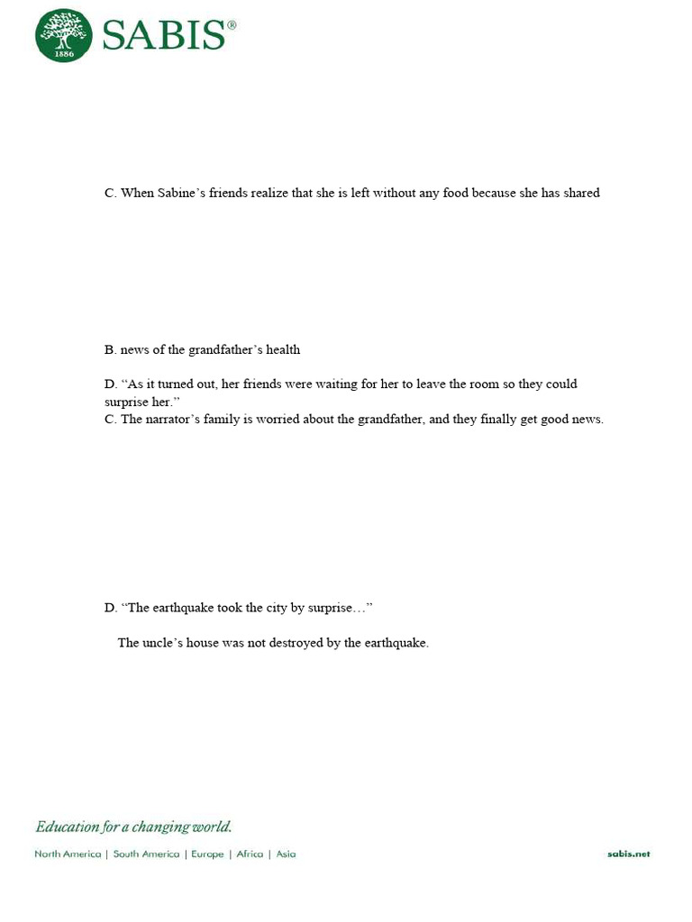 21st Century Reading Level I Answer Key | PDF