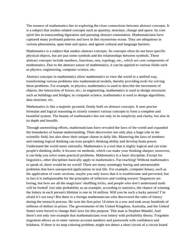 The Essence of Mathematics Lies in Exploring The Close Connections ...