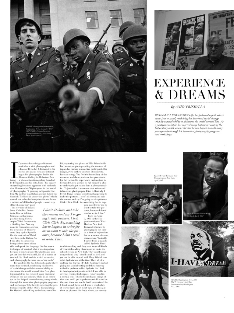 Experience & Dreams: An Interview With Benedict J. Fernandez | PDF ...