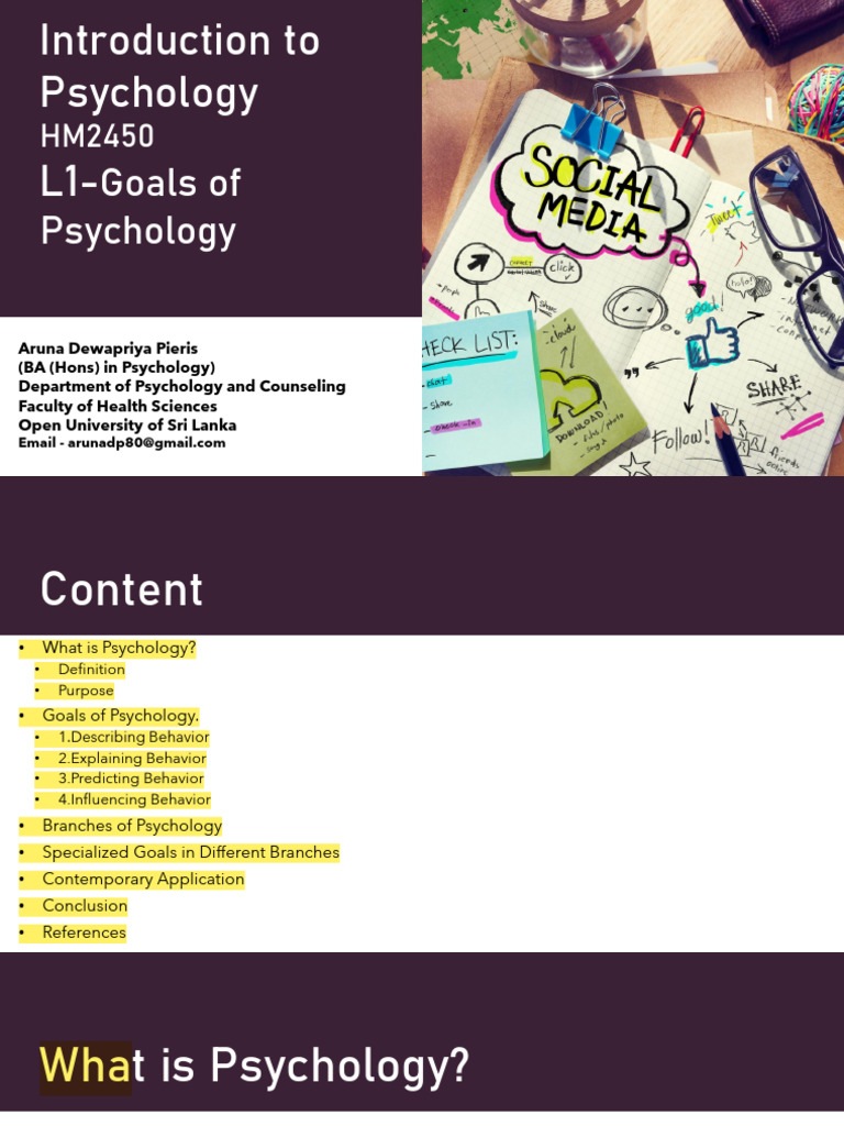 Goals and Purpose of Psychology | PDF | Psychology | Psychotherapy
