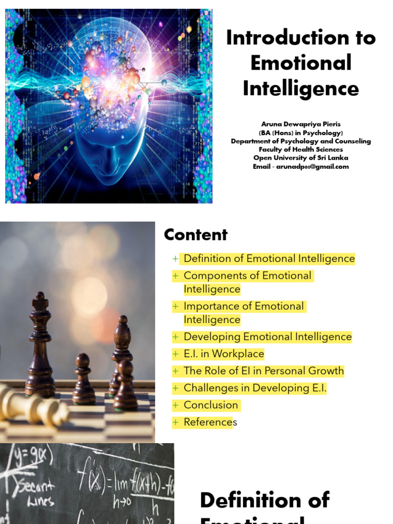 Intrduction to Emotional Intelligence | PDF | Emotional Intelligence ...