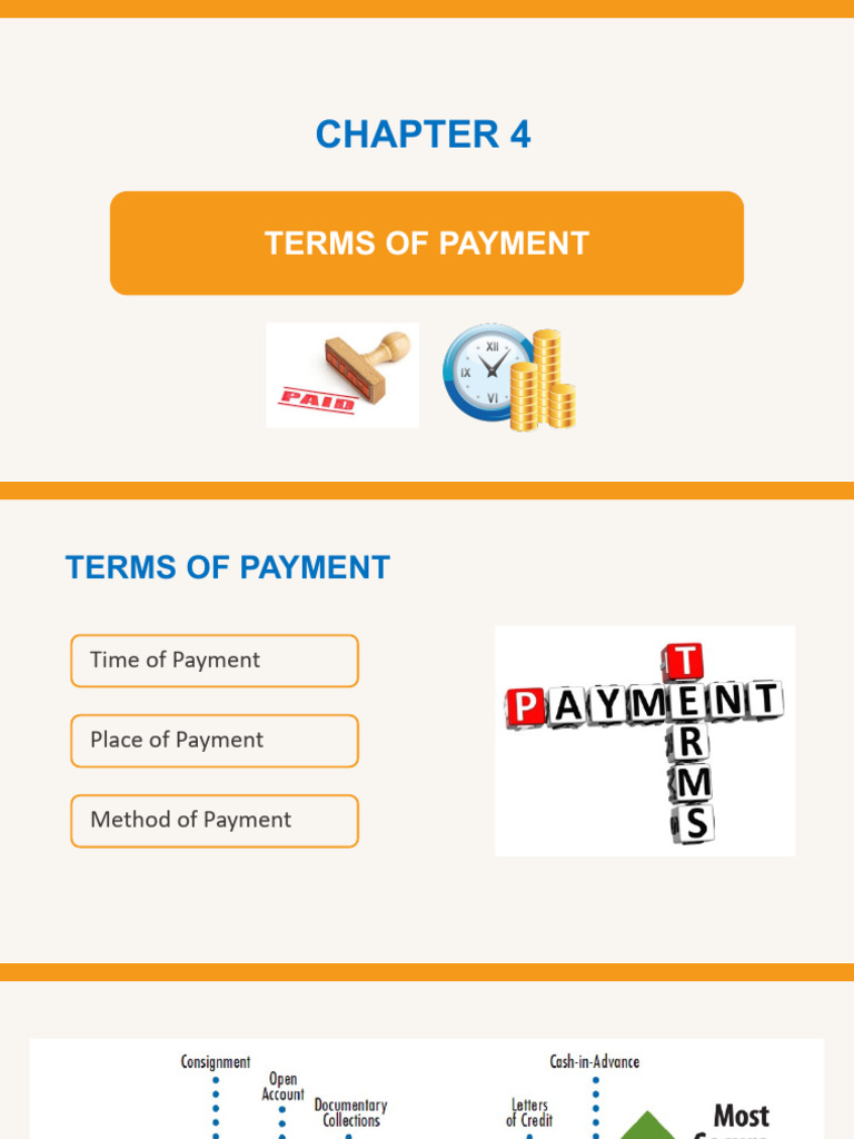 Chapter 4 - Terms of Payment | PDF | Letter Of Credit | Payments