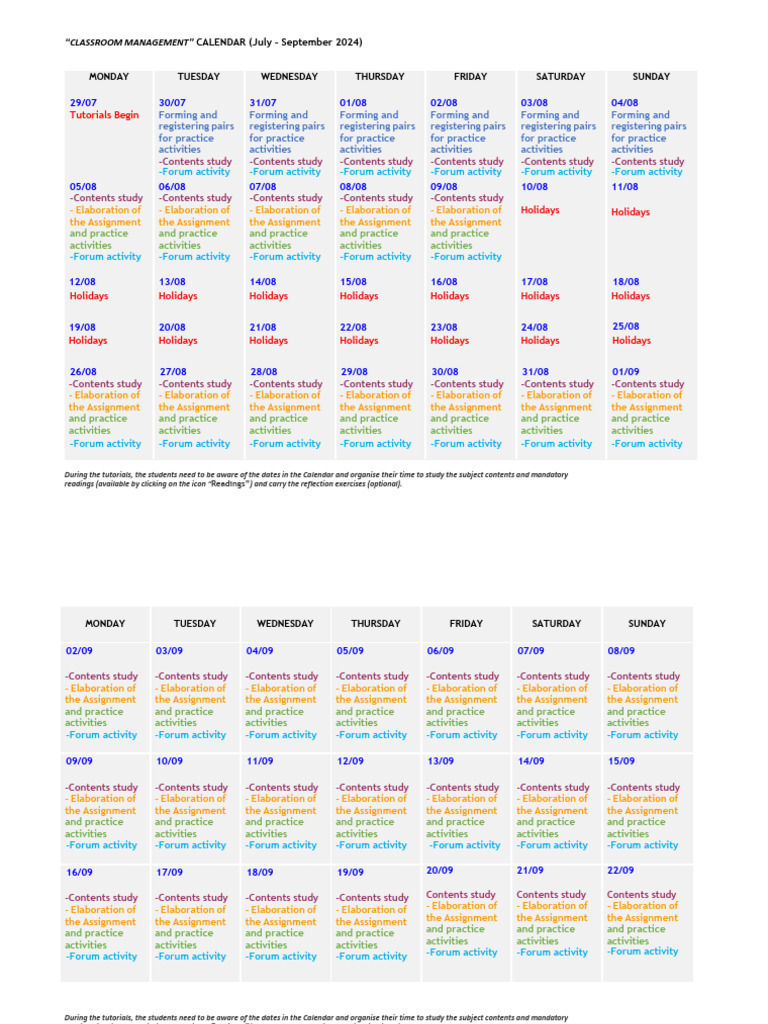 1b.calendar - CM July-September 2024 | PDF