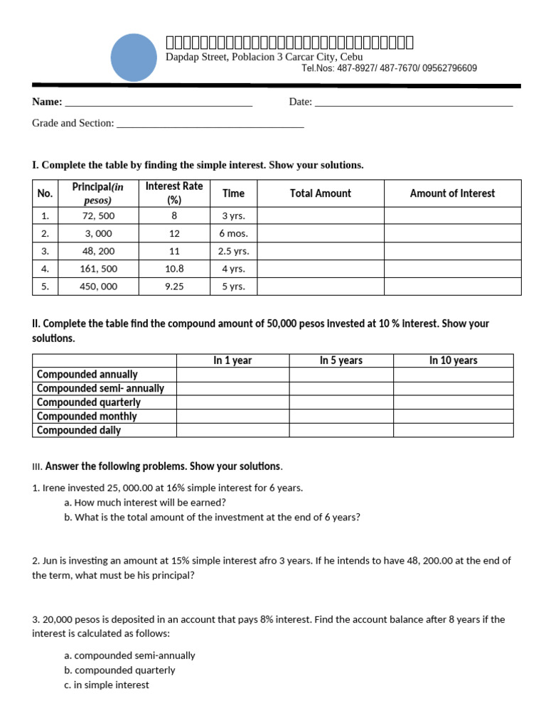 Simple and Compound Interest | PDF | Finance & Money Management