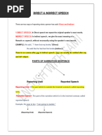 Reported Speech Class 10 Notes | PDF | Sentence (Linguistics) | Verb