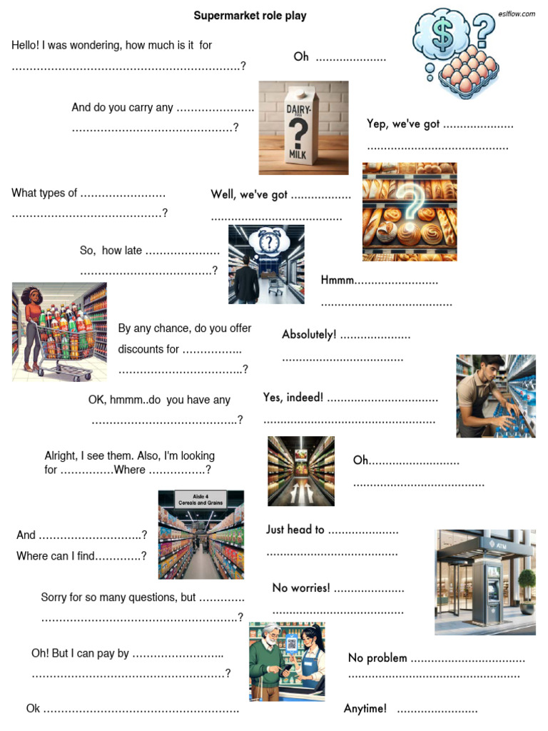 Supermarket Role Play Scenarios | PDF
