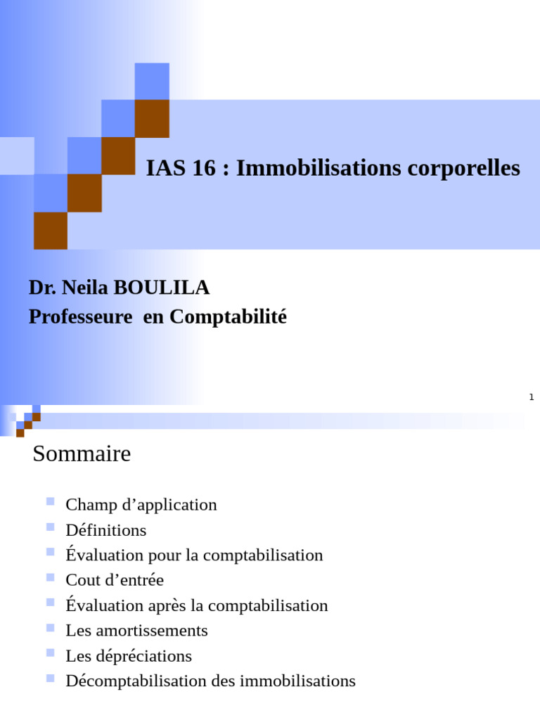 IAS 16 : Comptabilisation des immobilisations | PDF | Dépréciation ...