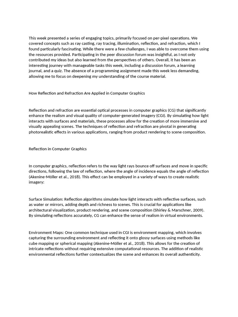 Learning Journal Unit 8 Cs4406 | PDF | Rendering (Computer Graphics ...
