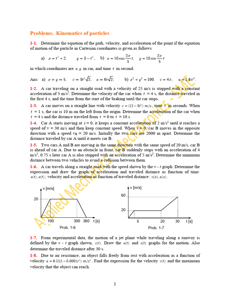 Problem - Kinematics - CTTT - Short | PDF | Acceleration | Rotation