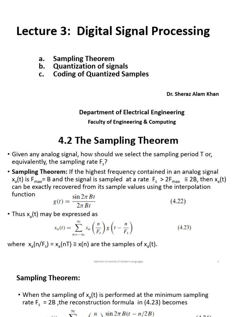 Understanding the Sampling Theorem | PDF | Sampling (Signal Processing ...
