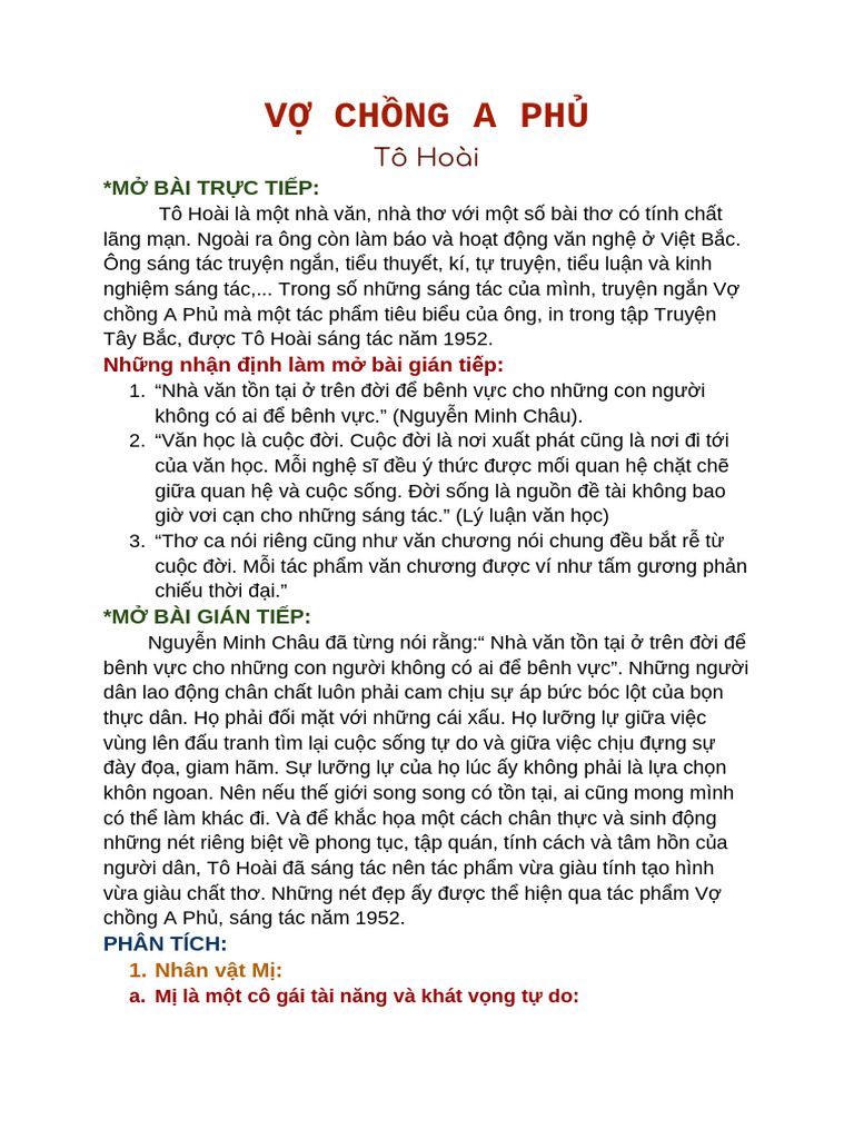 V CH NG A PH Tô Hoài | PDF