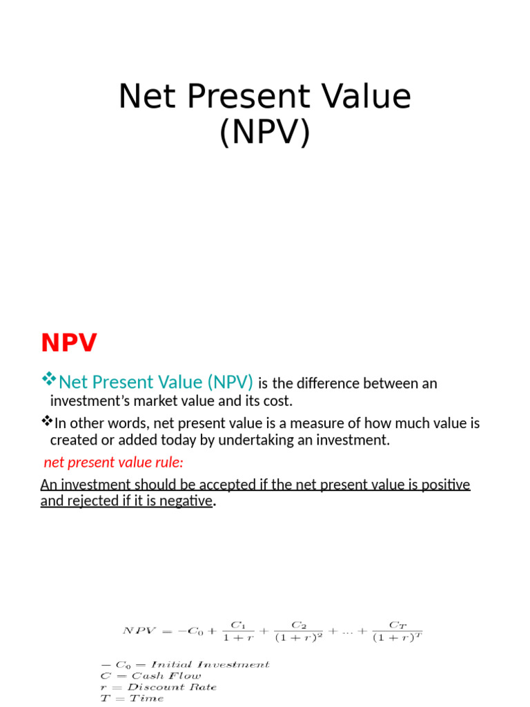 Net Present Value (NPV) | PDF | Net Present Value | Discounted Cash Flow