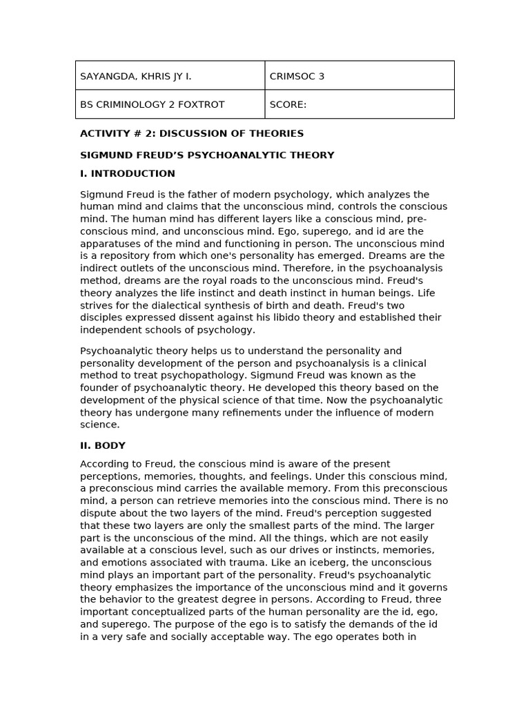 CRIMSOC 3 | PDF | Id | Psychoanalysis