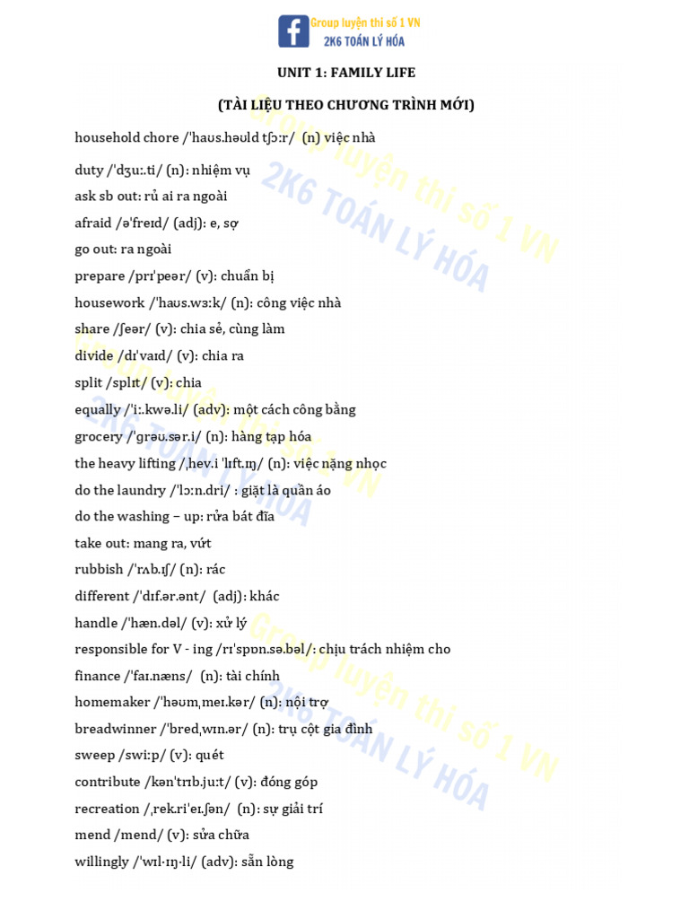 Unit 1 Family Life | PDF