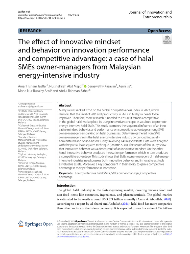 The Effect of Innovative Mindset and Behavior On Innovation 1cyhzzdtkf ...