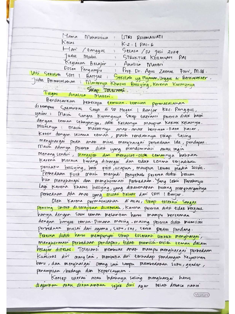 Contoh Identifikasi Masalah Putaran 1 | PDF