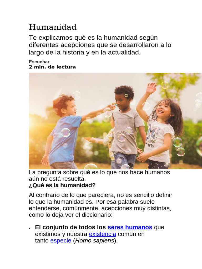 Humanidad | PDF | Humano | Alma