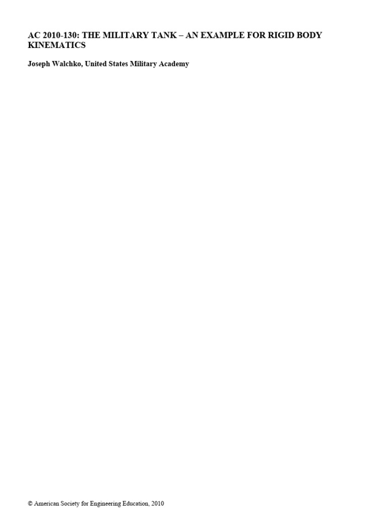 Military Tank in Rigid Body Kinematics | PDF | Kinematics | Rotation ...