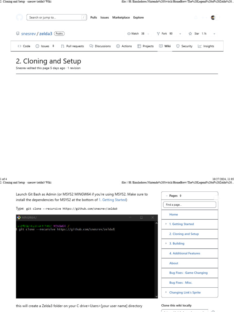 Cloning and Setup Snesrev - Zelda3 Wiki (10 - 9 - 2022 8 - 47 - 19 PM) | PDF | Wiki | Directory ...