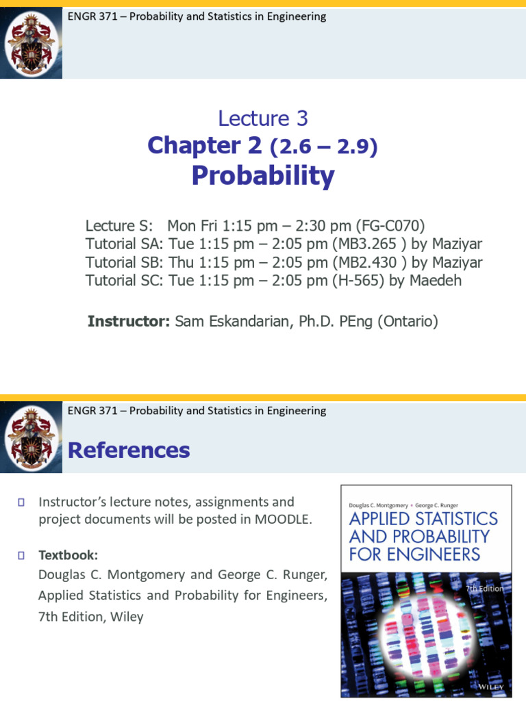 Lecture 3 - Ch2 (2.6-2.9) - Probability | PDF | Probability Distribution | Random Variable