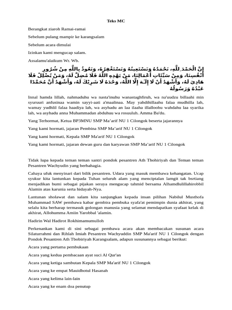 Teks MC | PDF